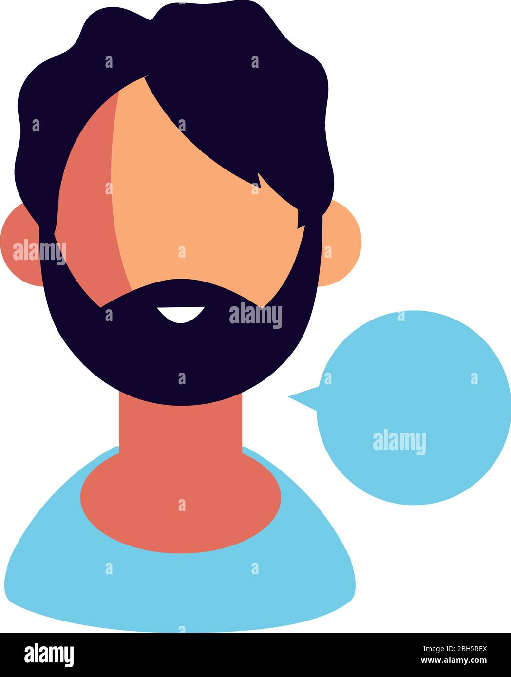 man with speech bubble on white background vector illustration design ...
