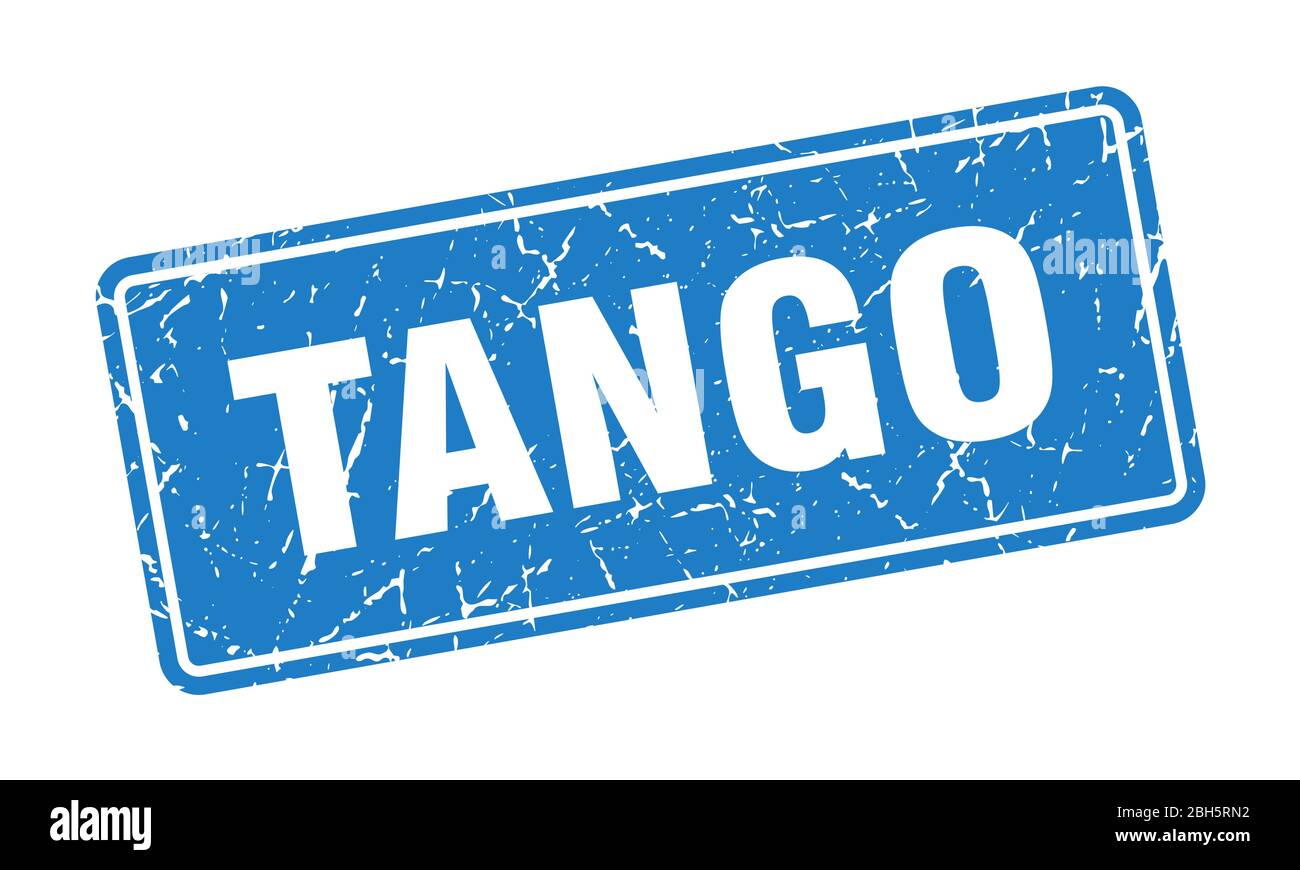 tango stamp. tango vintage blue label. Sign Stock Vector Image & Art ...