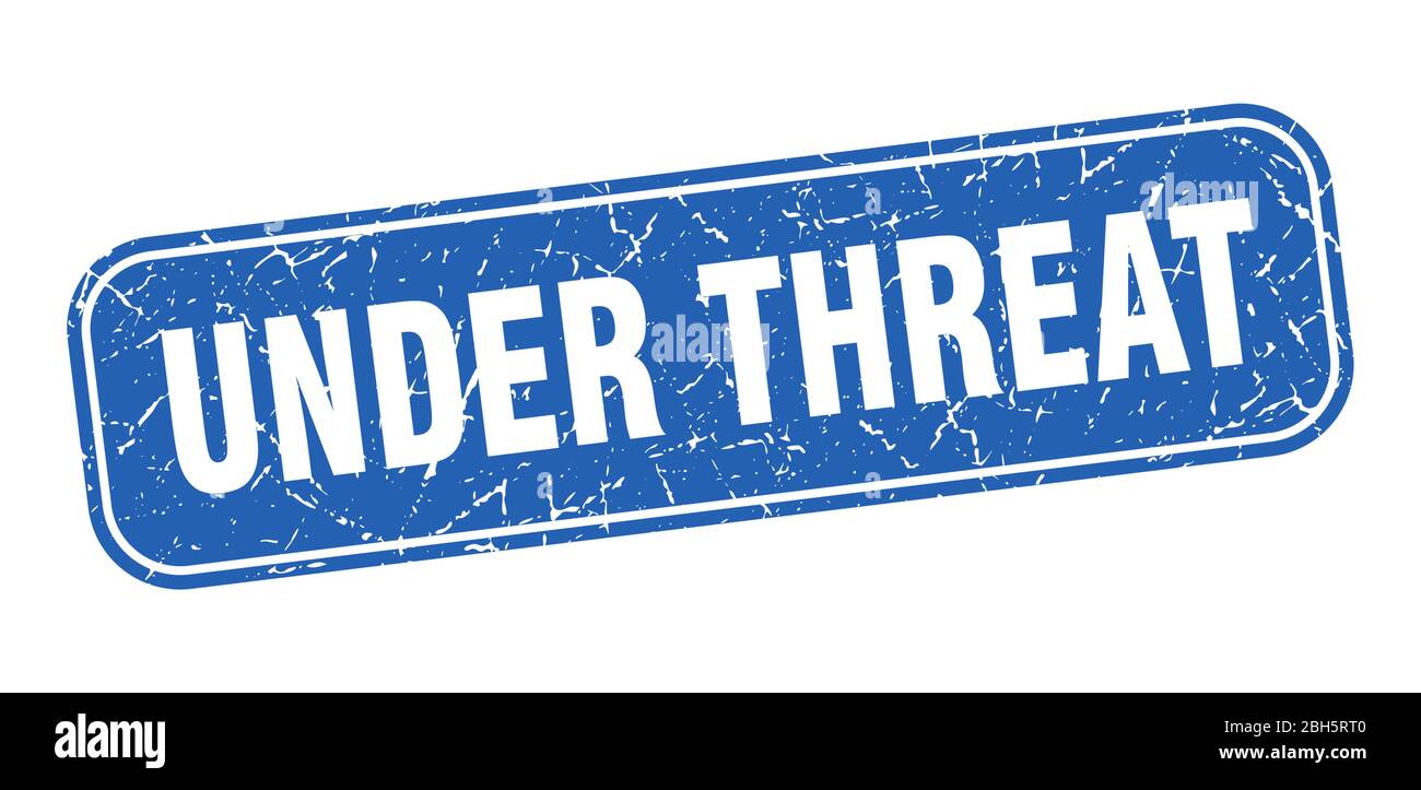 under threat stamp. under threat square grungy blue sign Stock Vector ...