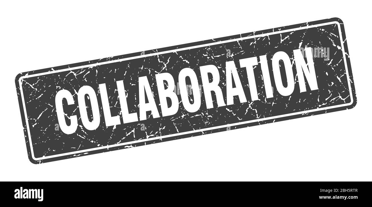 collaboration stamp. collaboration vintage black label. Sign Stock ...