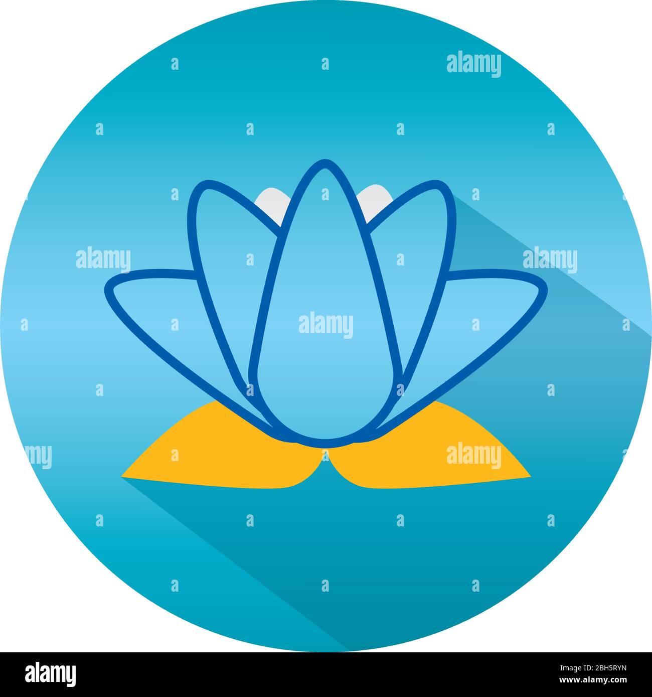 Mental health concept, harmony lotus flower icon over white background ...