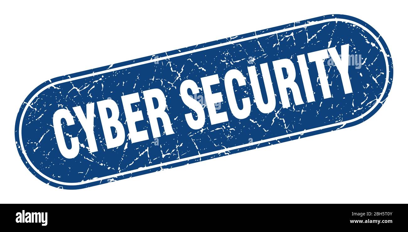 cyber security sign. cyber security grunge blue stamp. Label Stock ...