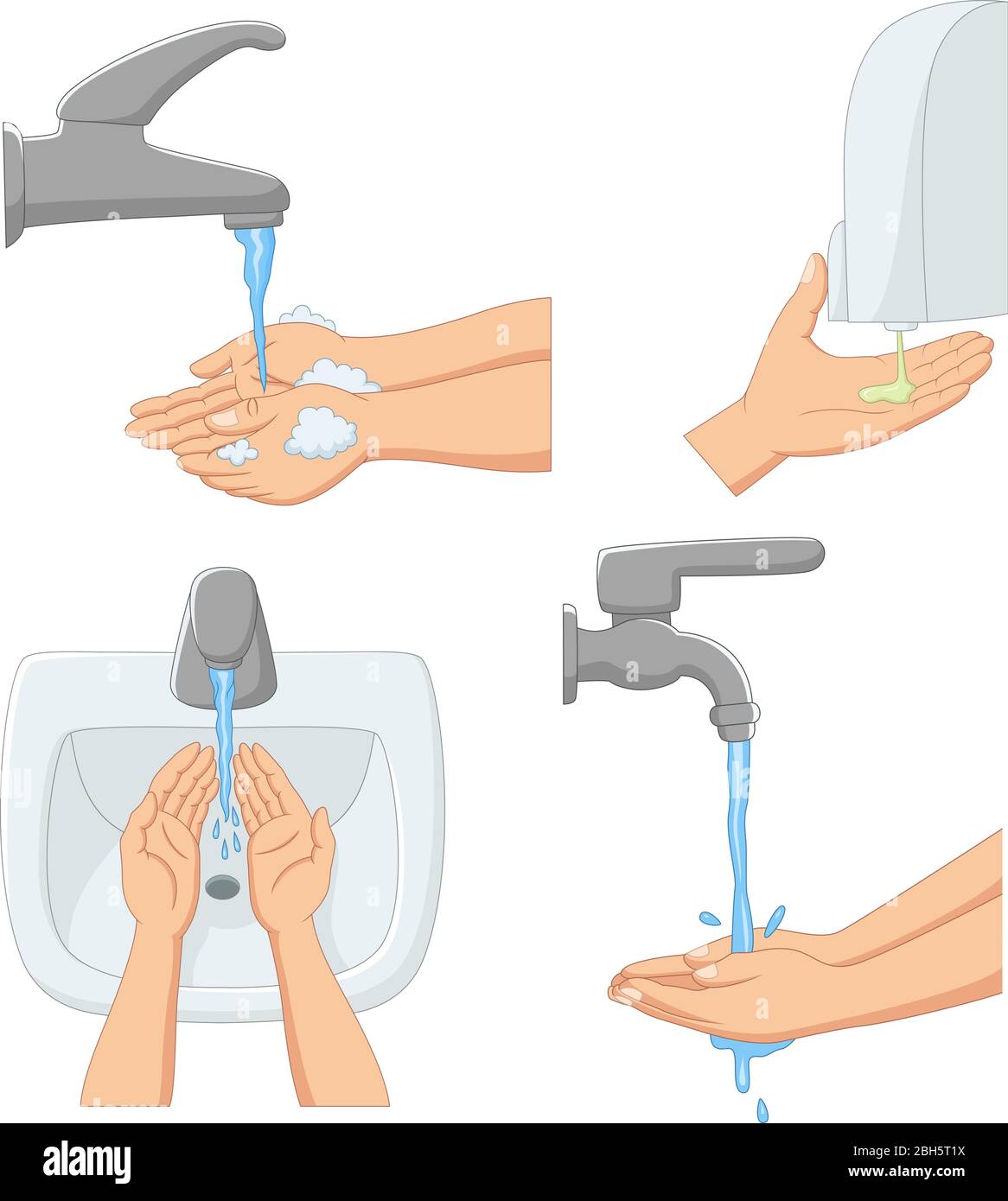 Washing hand hand and hand sanitizing illustration Stock Vector Image ...