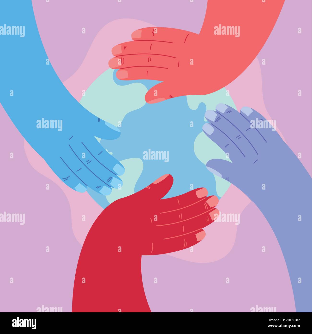 hands and planet earth in fight sign vector illustration design Stock ...