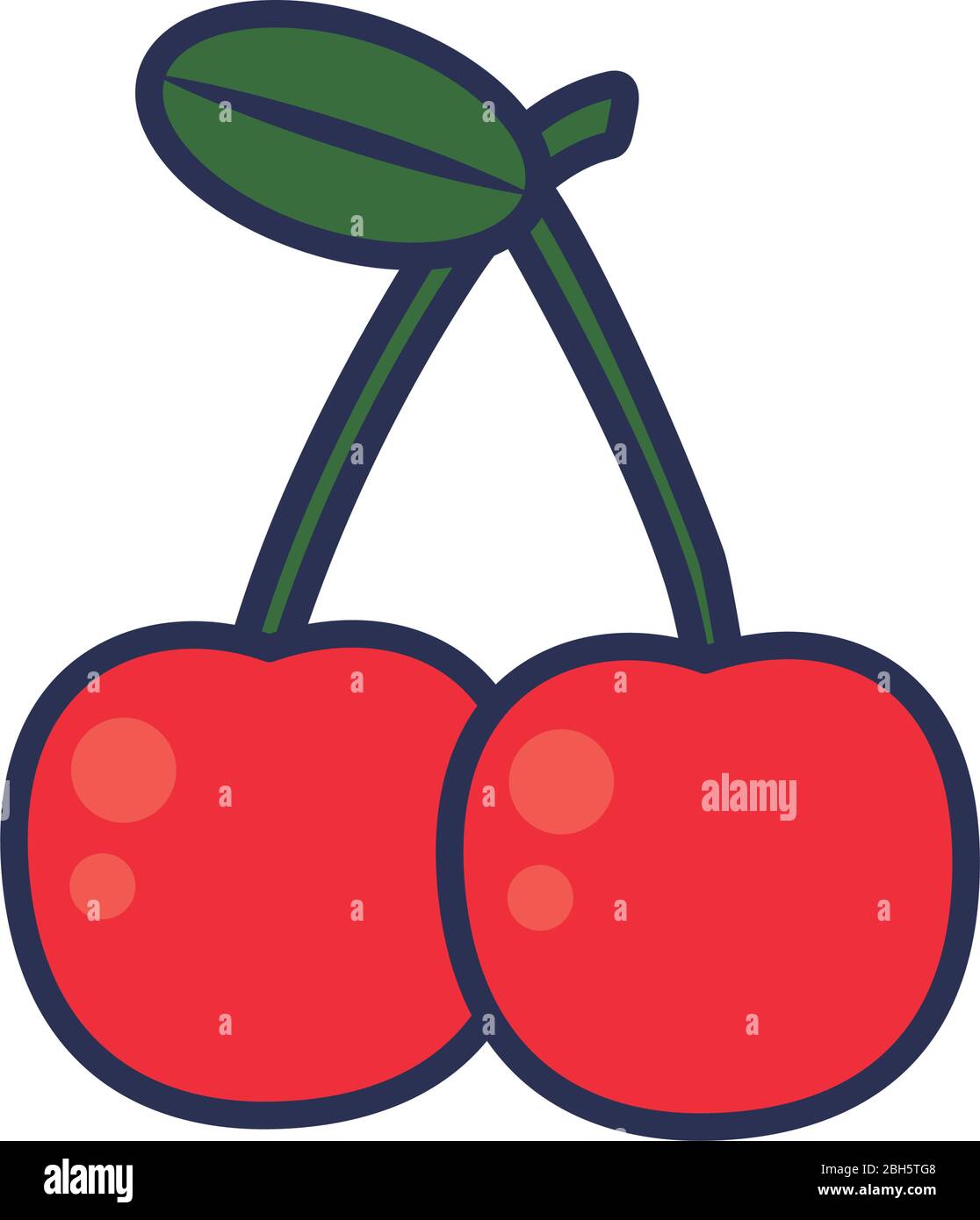 vegetables and fruits concept, cherries icon over white background ...