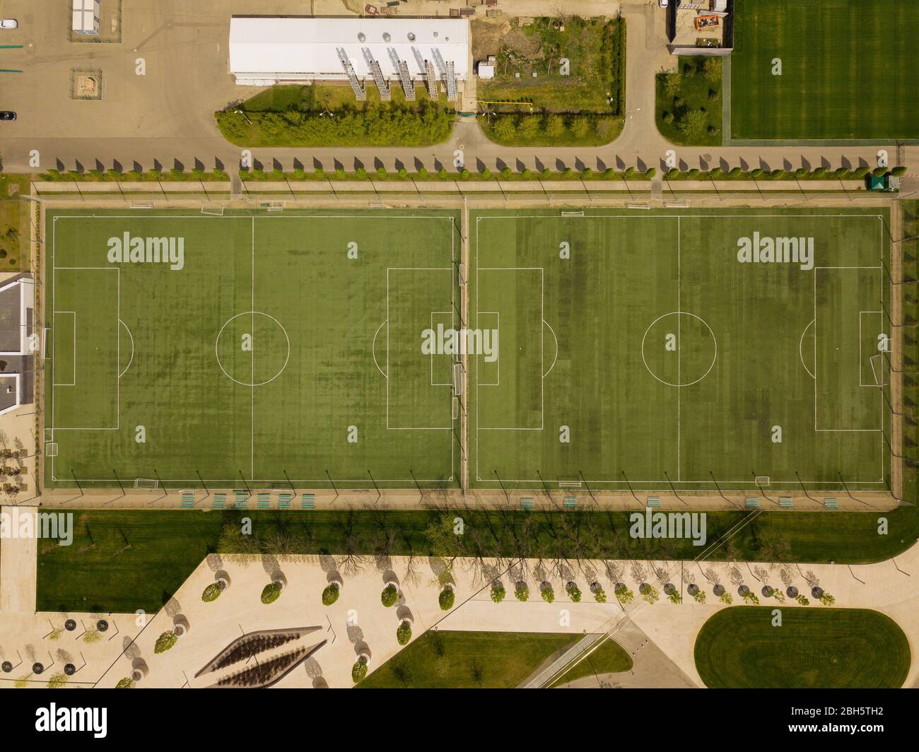 Top view of soccer field, football field Stock Photo - Alamy