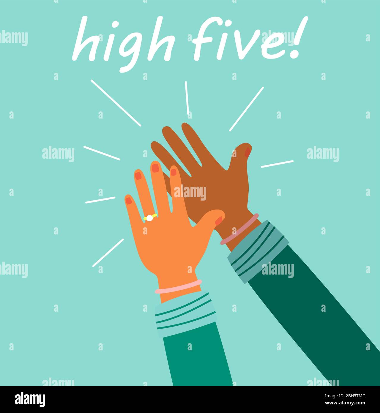 Two hands giving a high five. Vector illustrator Stock Vector Image ...