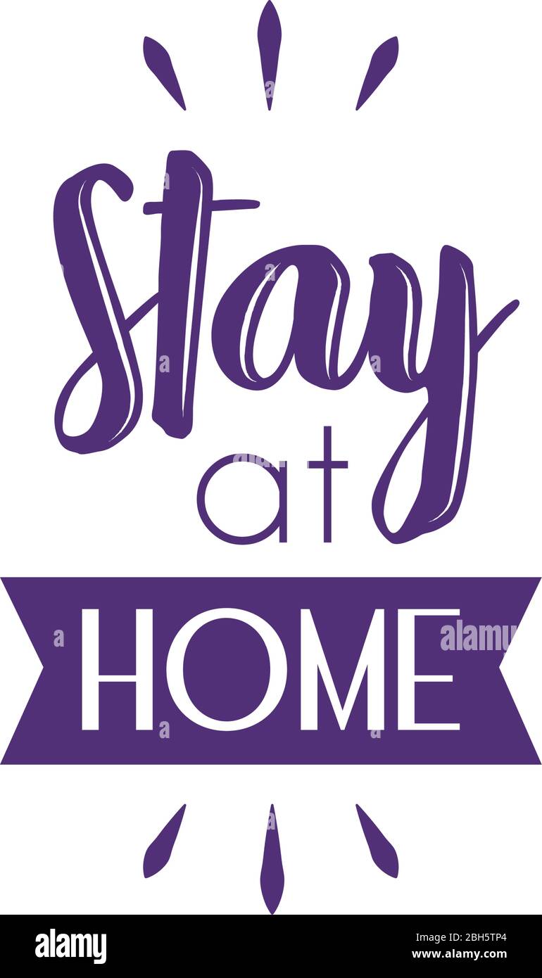 Stay home concept, Lettering typography, Hand letter colorful design ...