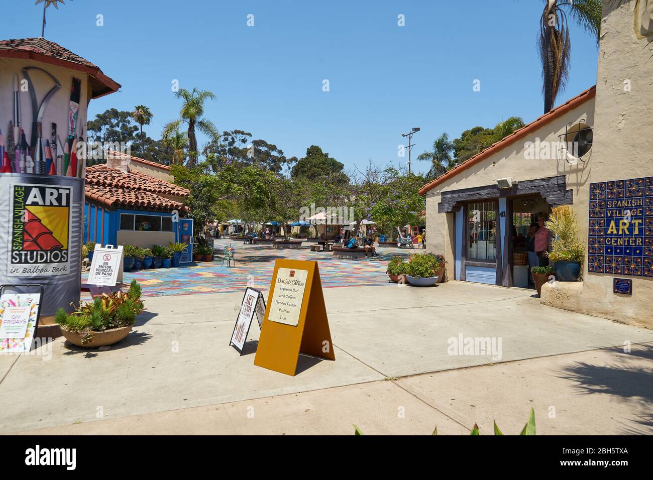 The Spanish Village Art Center in San Diego has many craft shops and ...