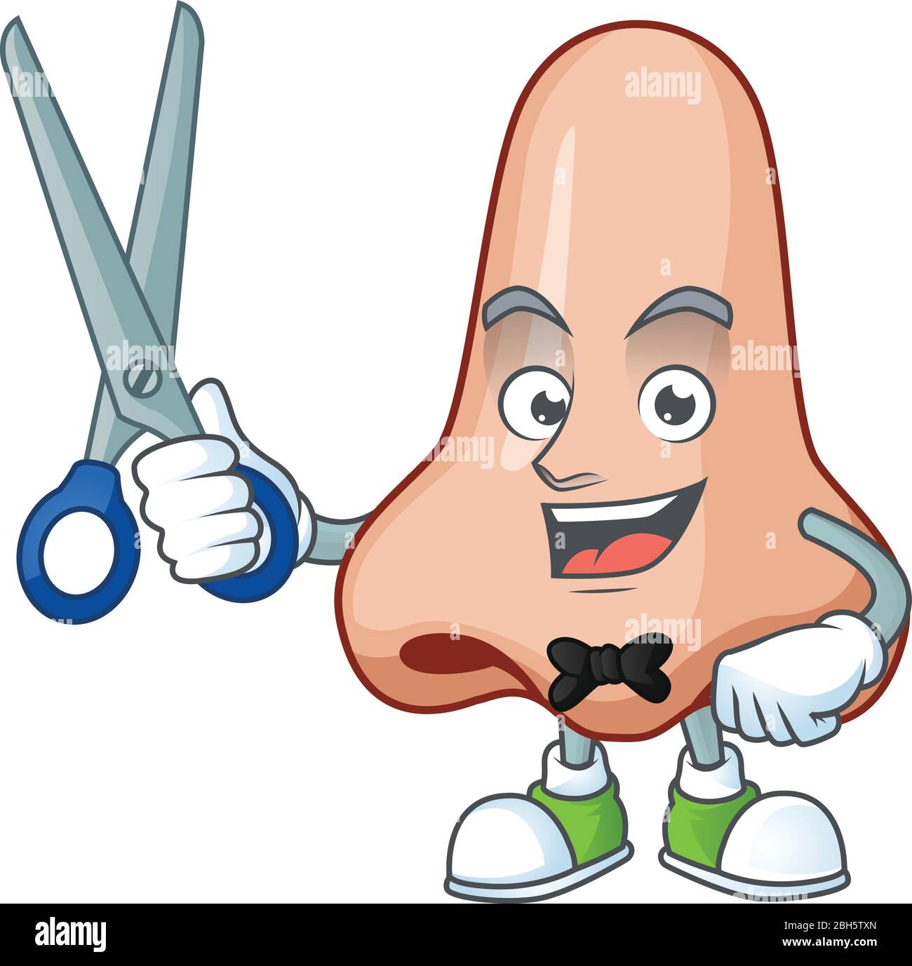 Cute Barber nose cartoon character style with scissor Stock Vector ...