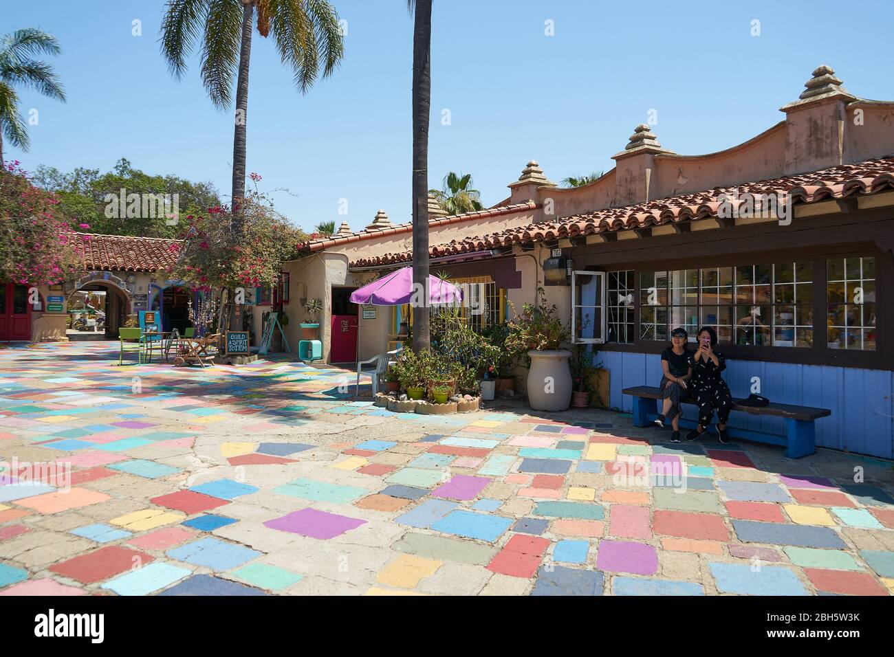 The Spanish Village Art Center in San Diego has many craft shops and ...