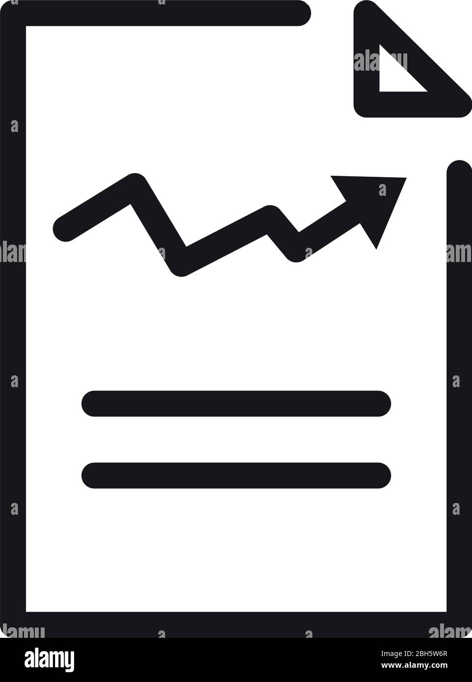 financial report document icon over white background, line style ...
