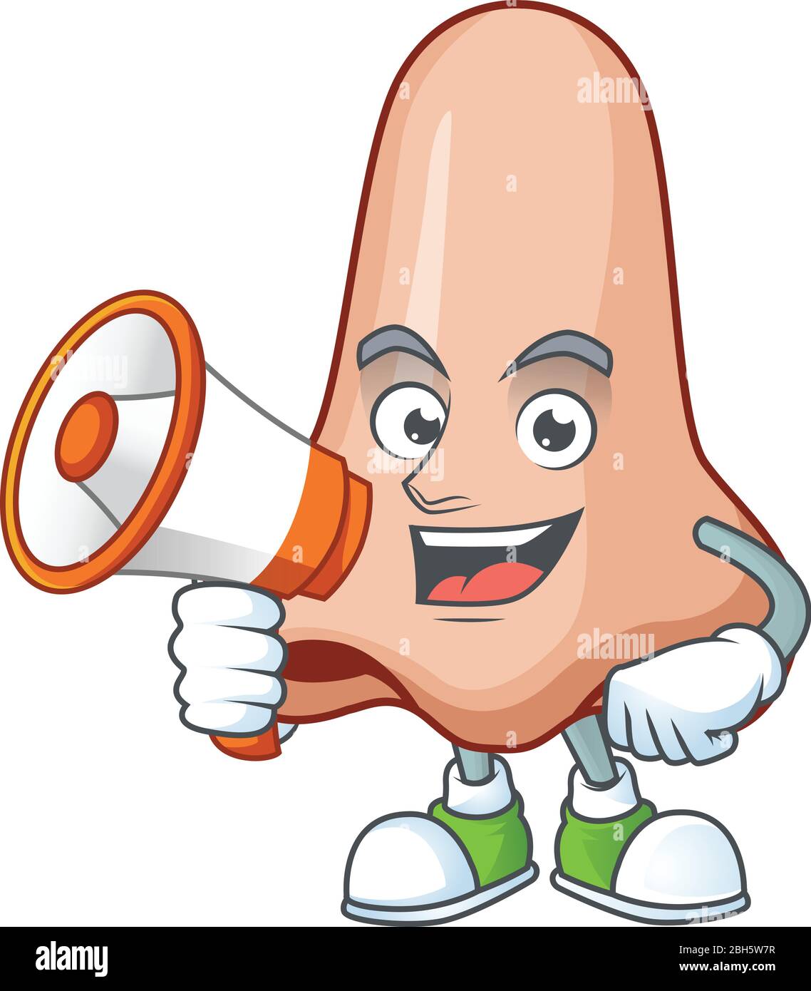 A picture of nose cartoon design style speaking on a megaphone Stock ...