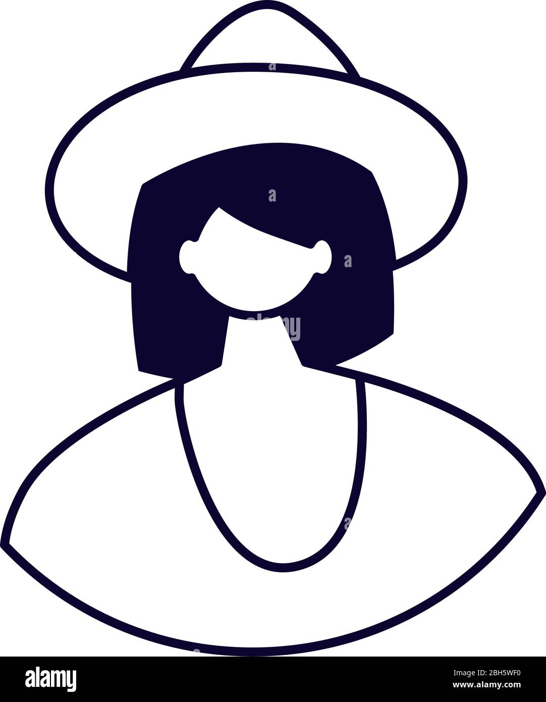 Side view portrait cute girl Stock Vector Images - Alamy