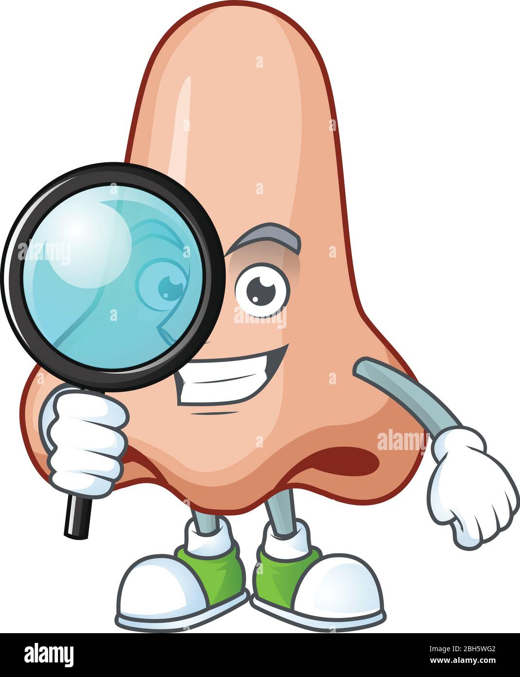 Smart Detective of nose cartoon character design concept Stock Vector ...