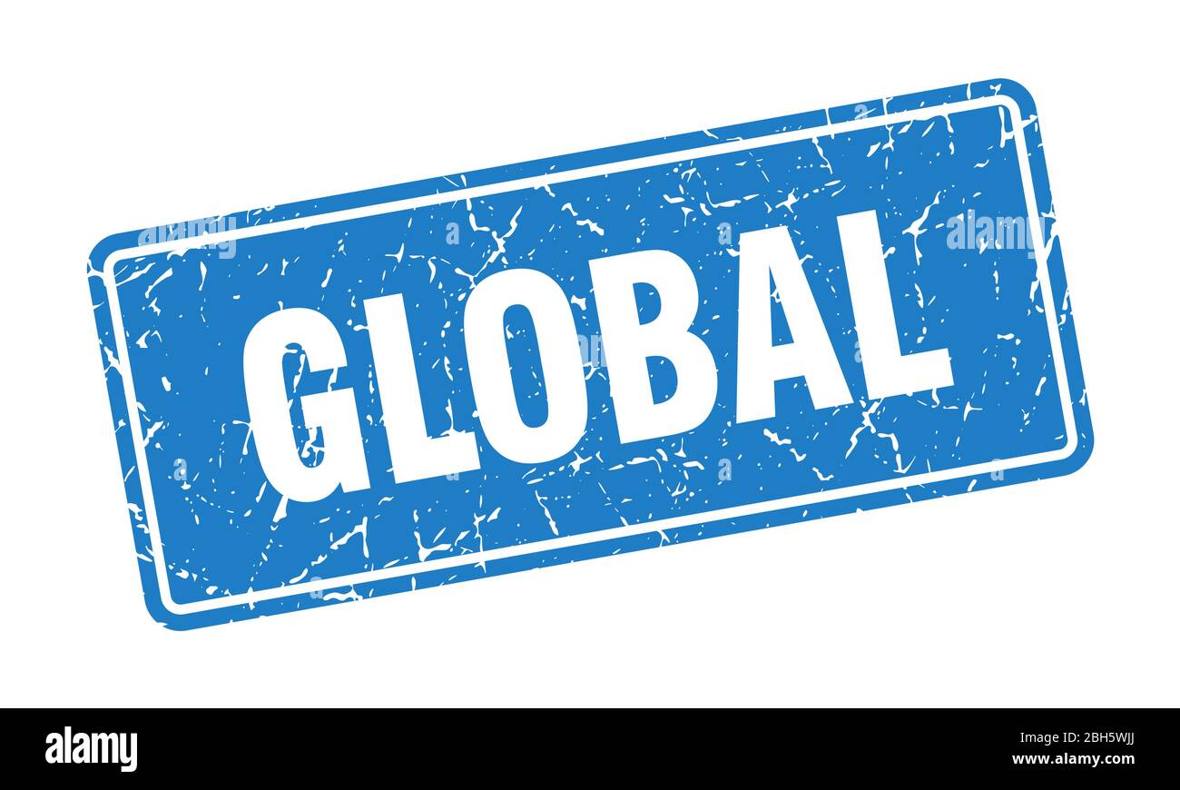 global stamp. global vintage blue label. Sign Stock Vector Image & Art ...