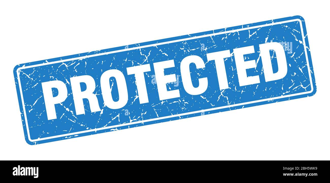 protected stamp. protected vintage blue label. Sign Stock Vector Image ...