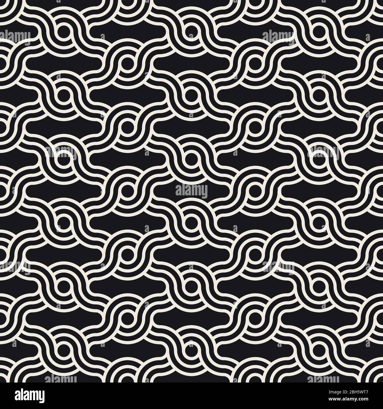 Vector seamless interlacing lines pattern. Modern stylish abstract ...