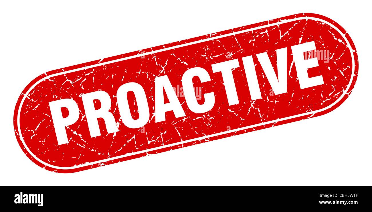 proactive sign. proactive grunge red stamp. Label Stock Vector Image ...