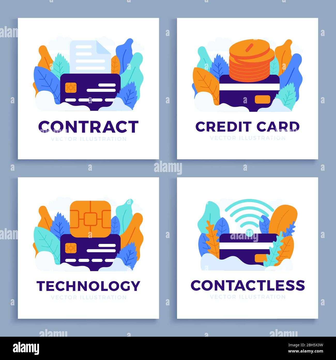 Set Credit card vector stock illustration isolated on a white ...