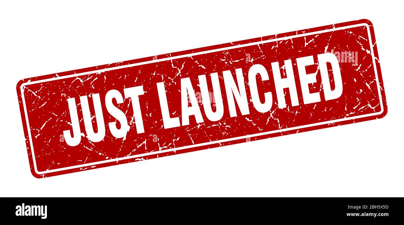 just launched stamp. just launched vintage red label. Sign Stock Vector ...