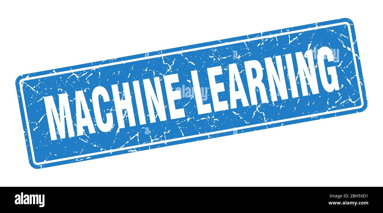 machine learning stamp. machine learning vintage blue label. Sign Stock ...
