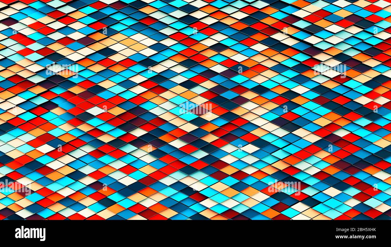 Illustration of abstract colorful rhomb geometric surface, minimal ...