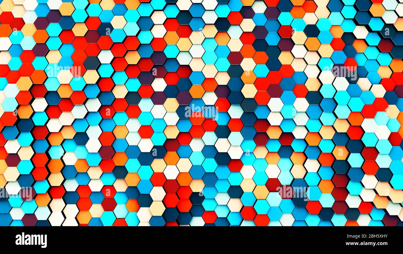 Illustration of abstract colorful hexagon geometric surface, minimal ...