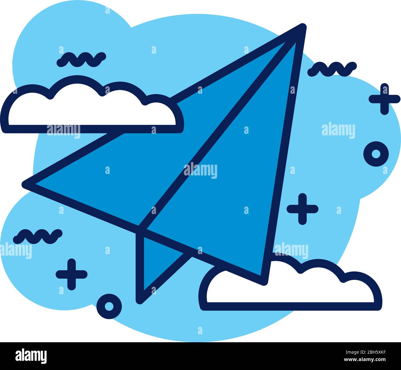 World planet paper map airplane Stock Vector Images - Alamy
