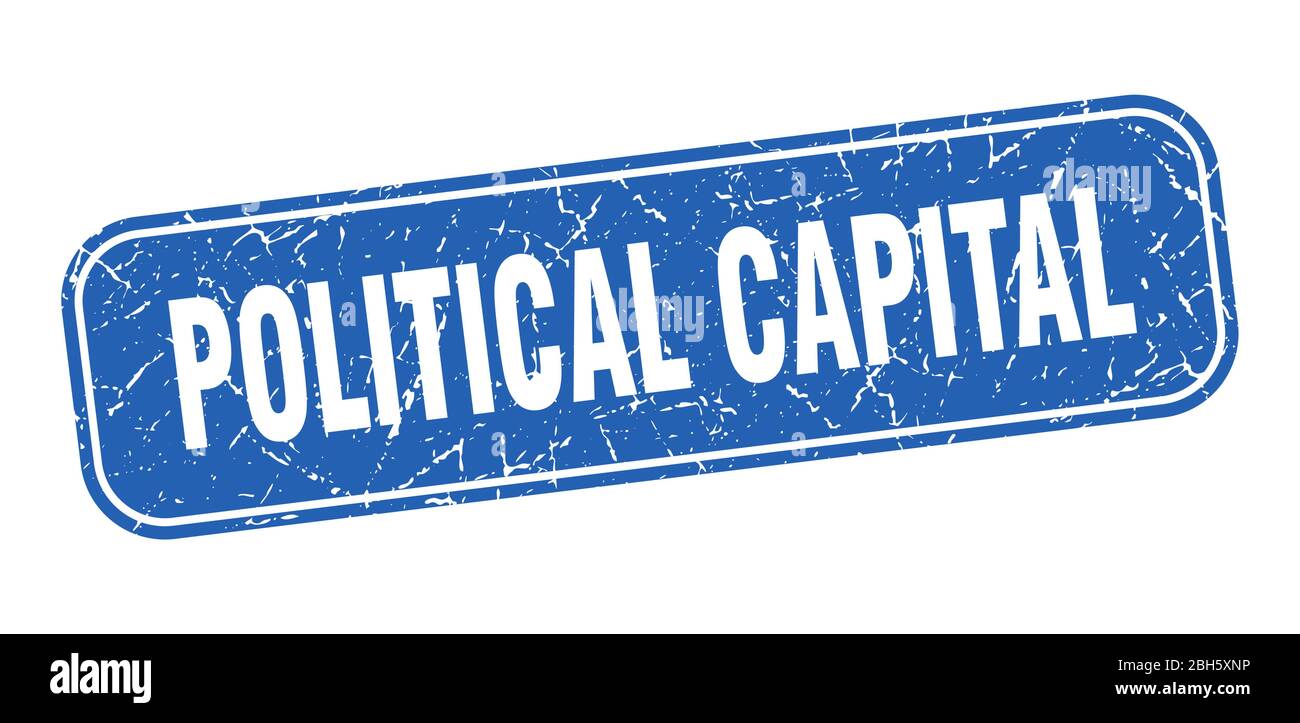 political capital stamp. political capital square grungy blue sign ...