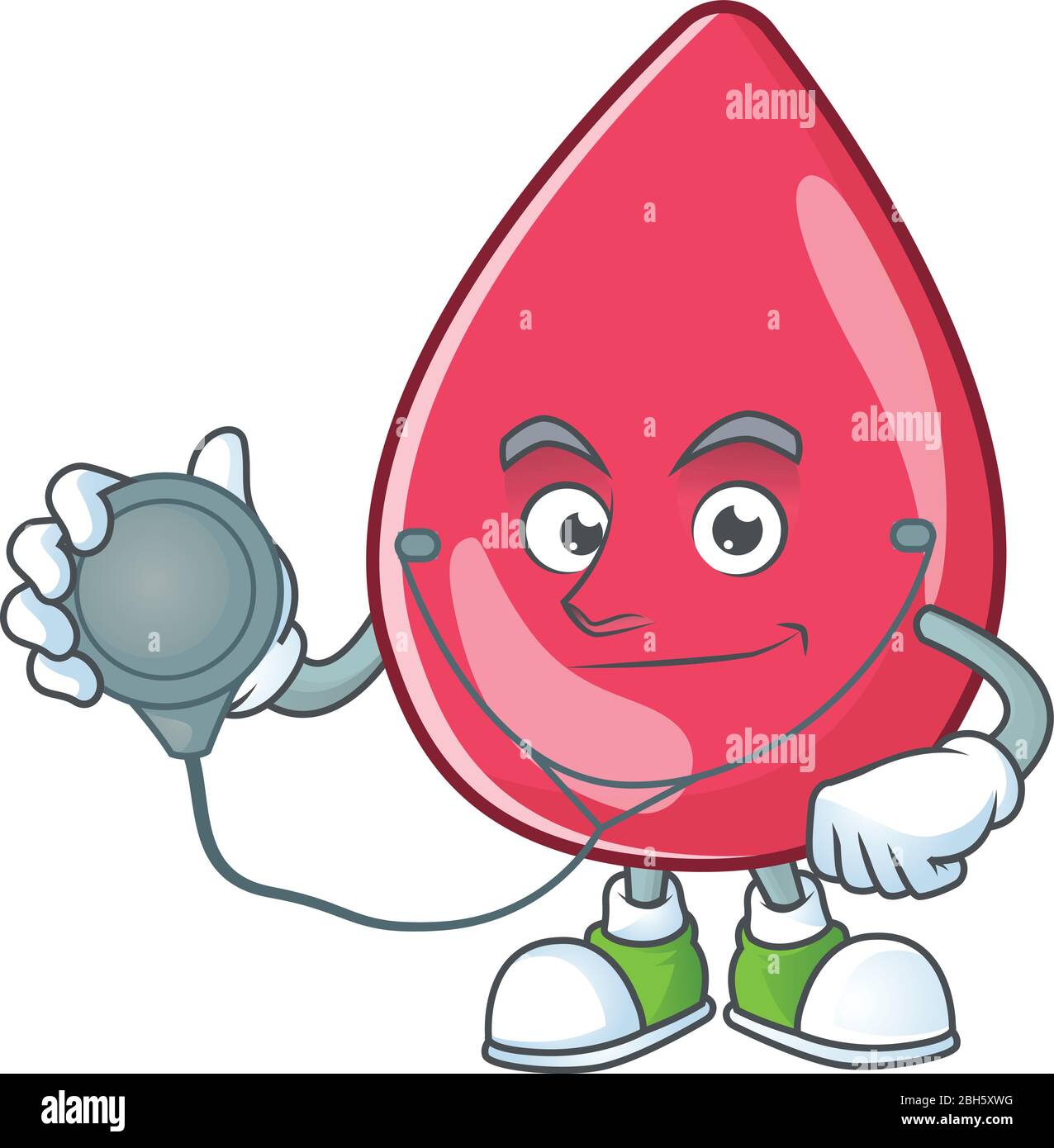 A dedicated Doctor red blood Cartoon character with stethoscope Stock ...