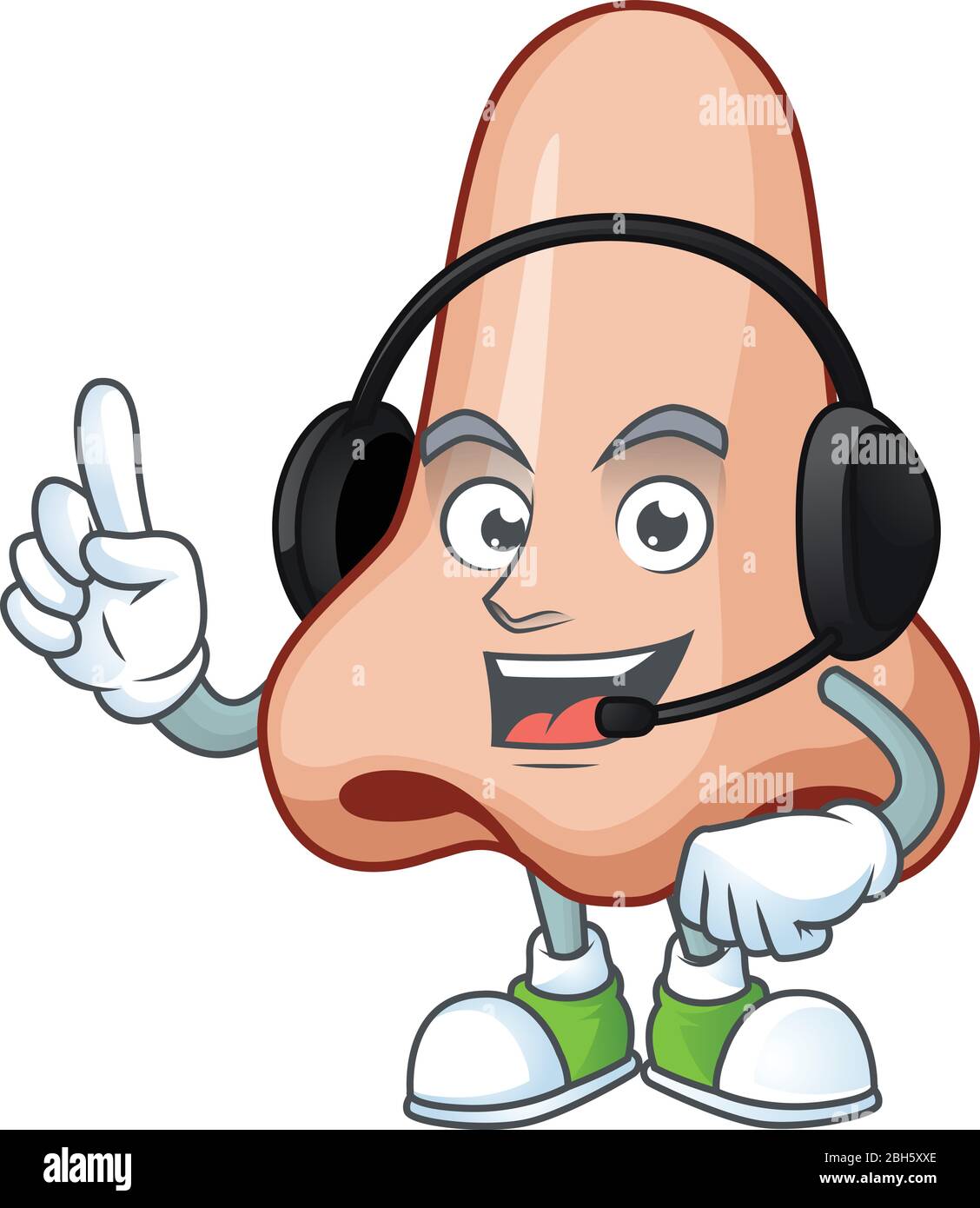Nose cartoon character style speaking on headphone Stock Vector Image ...