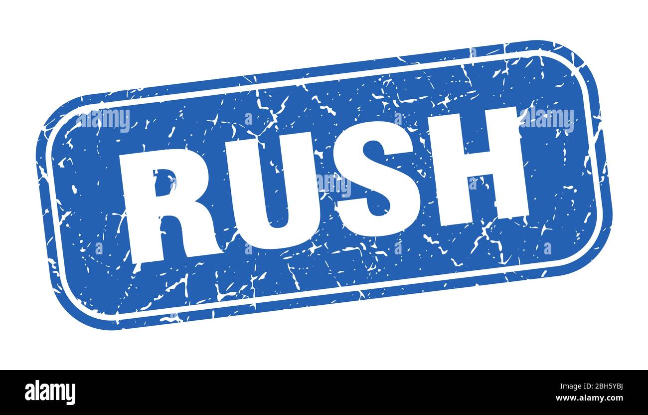 rush stamp. rush square grungy blue sign Stock Vector Image & Art - Alamy