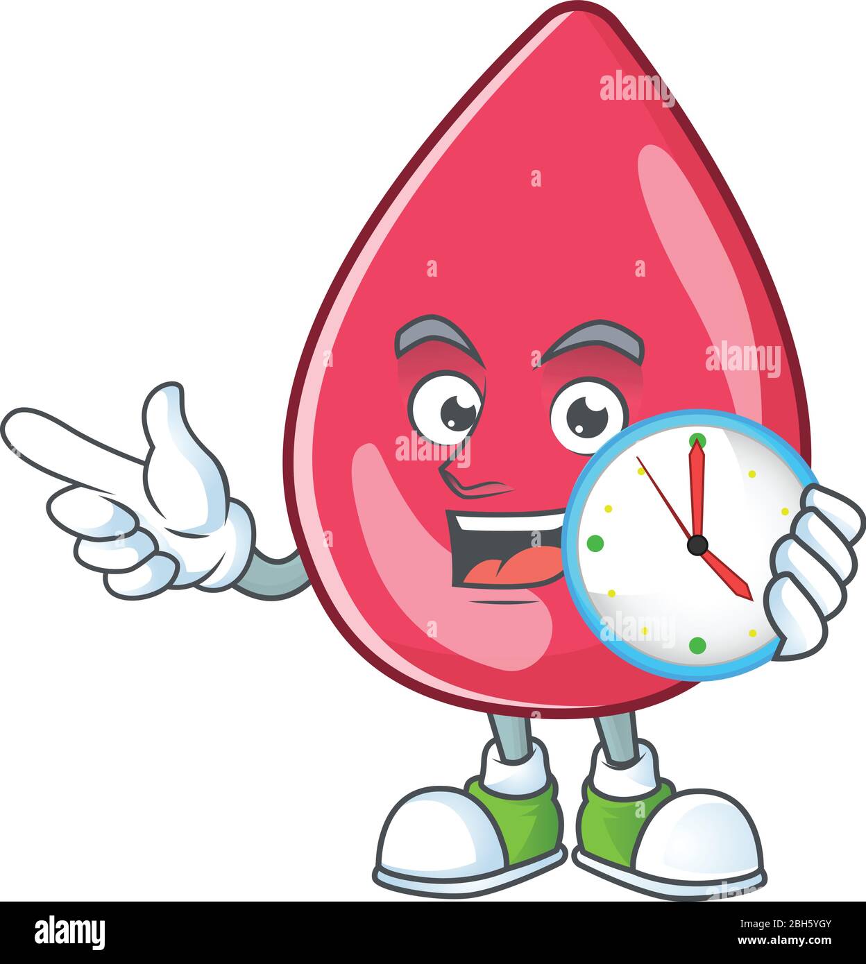 Red blood mascot design concept holding a circle clock Stock Vector ...
