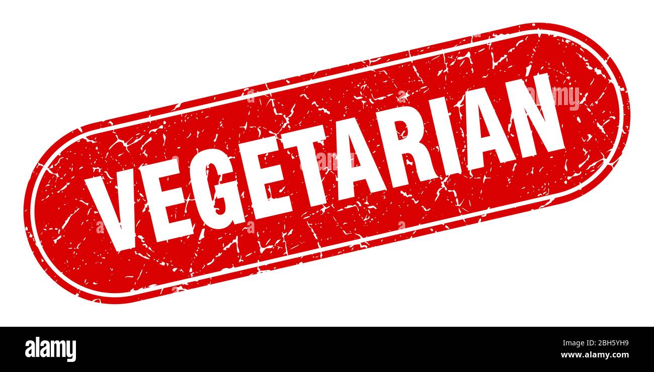 vegetarian sign. vegetarian grunge red stamp. Label Stock Vector Image ...