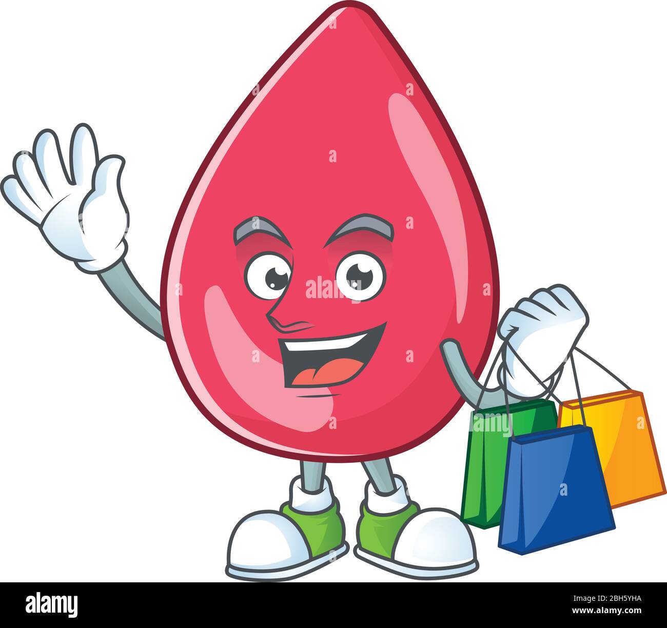 cartoon character concept of rich red blood with shopping bags Stock ...