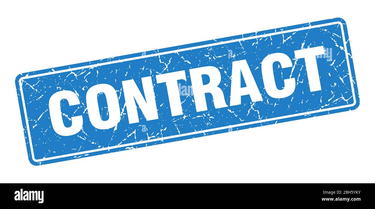 contract stamp. contract vintage blue label. Sign Stock Vector Image ...