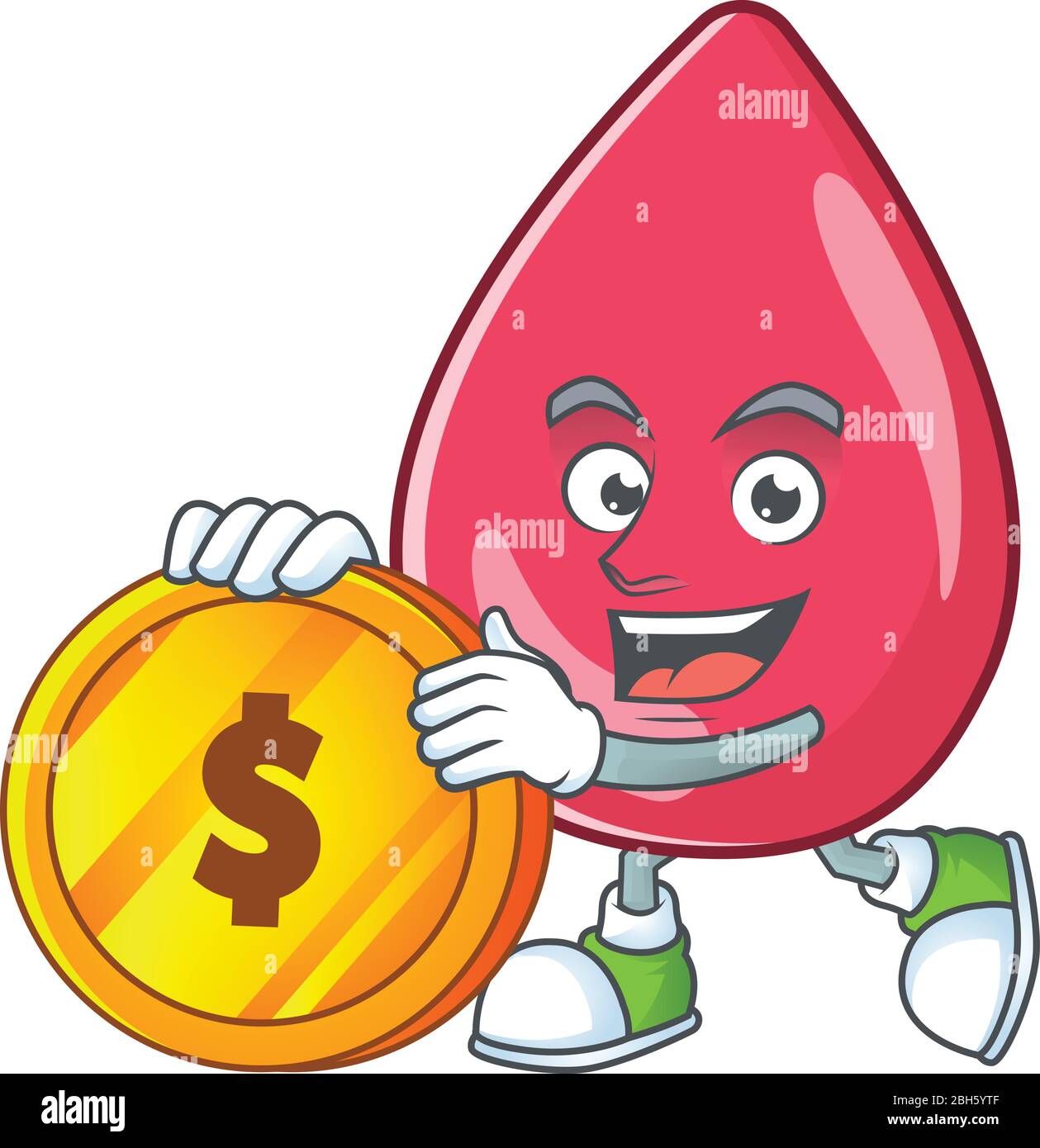 Red blood rich cartoon character have big gold coin Stock Vector Image ...