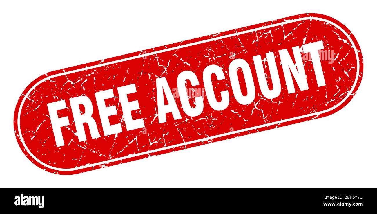 free account sign. free account grunge red stamp. Label Stock Vector ...