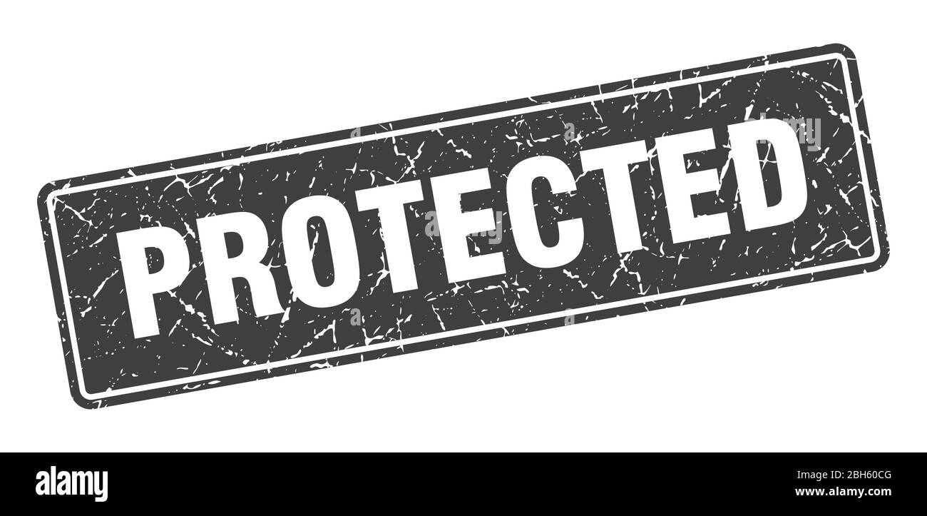 protected stamp. protected vintage black label. Sign Stock Vector Image ...