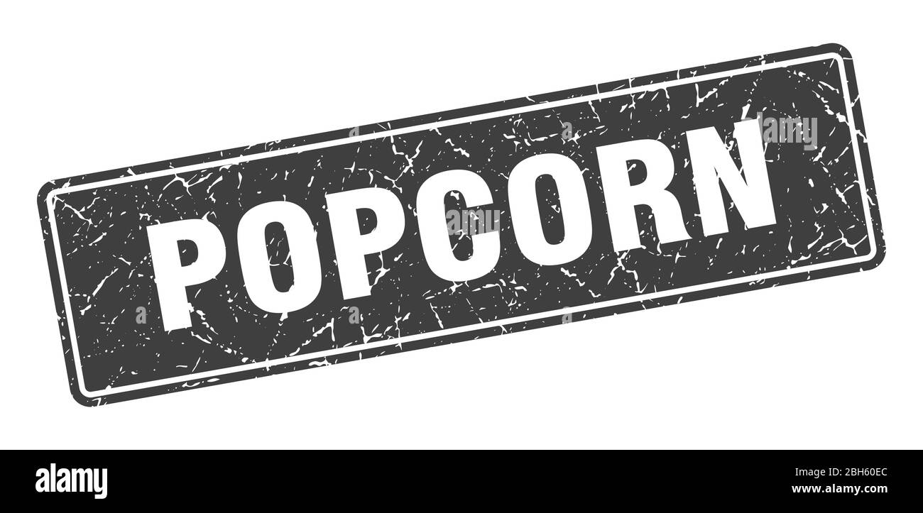popcorn stamp. popcorn vintage black label. Sign Stock Vector Image ...
