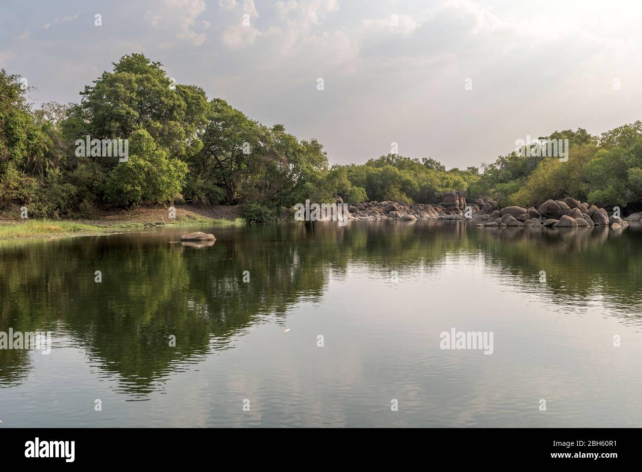 Landscape, Kafue River, Kafue National Park, Zambia, Africa Stock Photo ...