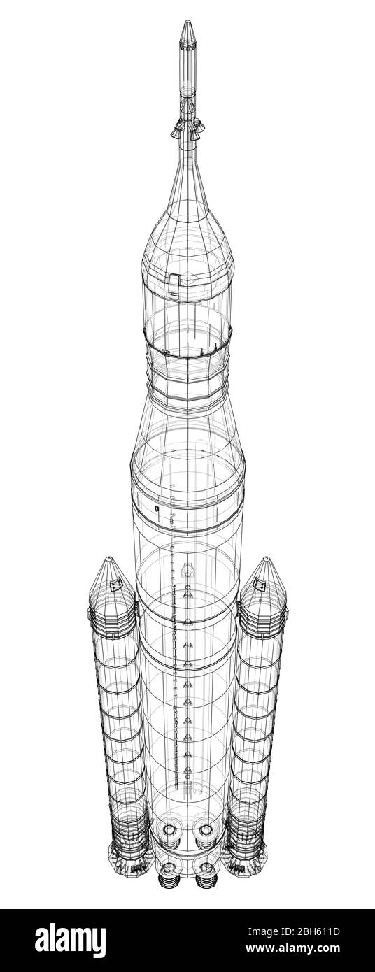 Space rocket concept outline. Vector Stock Vector Image & Art - Alamy
