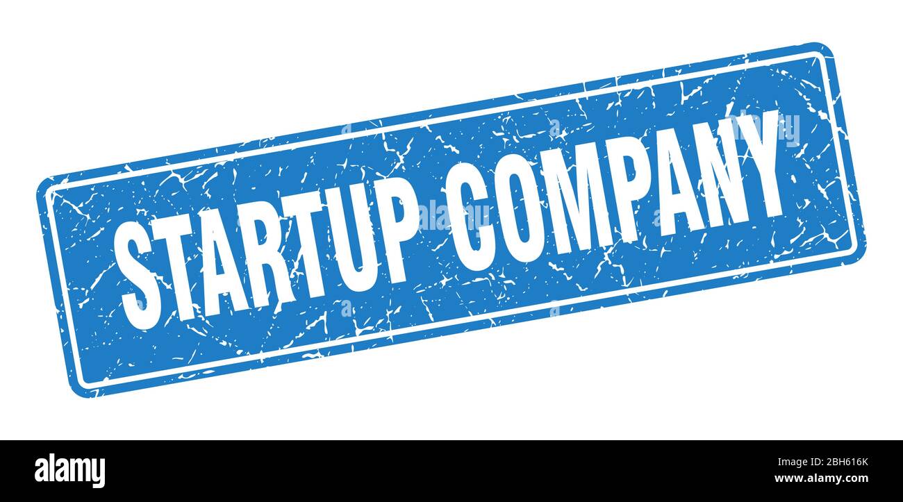 startup company stamp. startup company vintage blue label. Sign Stock ...