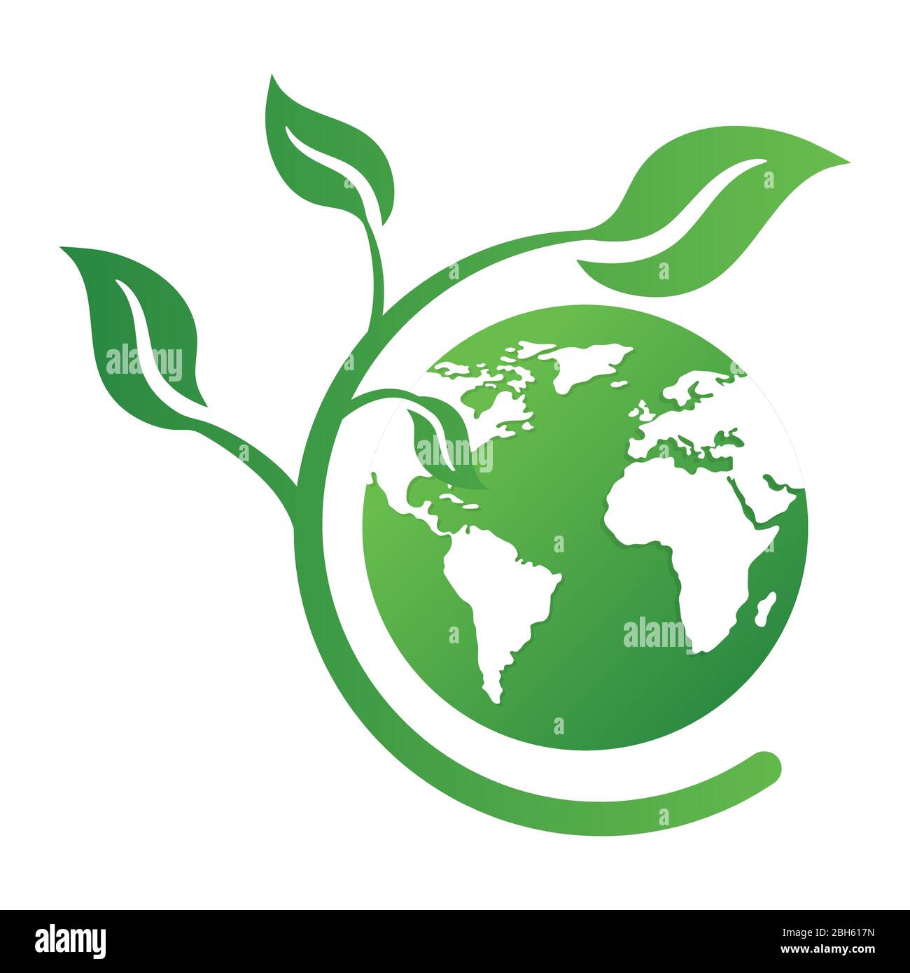 Ecology concept icon with earth and leaves. Recycle logo. Vector ...