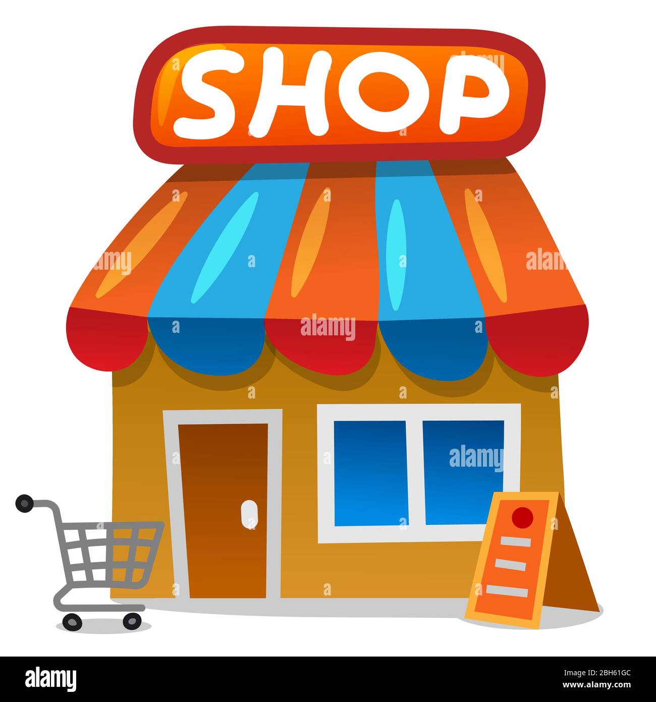illustration of the shop store buildng icon on the white background ...