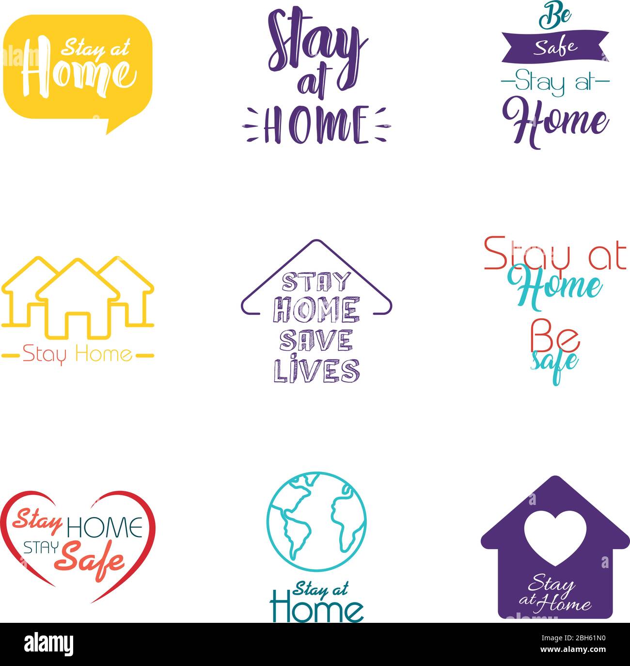 houses and Stay home icon set, Lettering typography, Hand letter ...