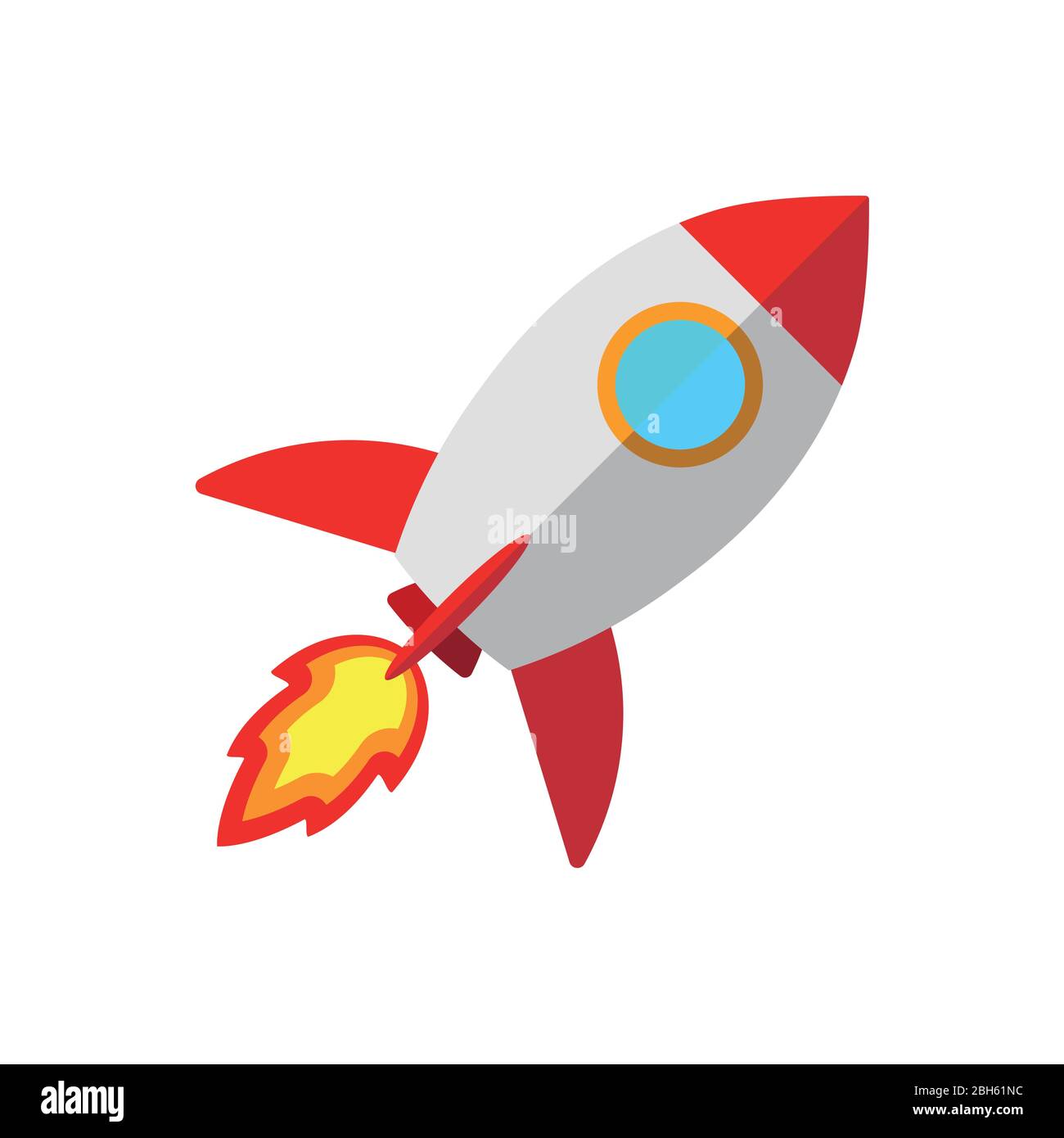 Cartoon rocket space ship isolated vector illustration Stock Vector ...