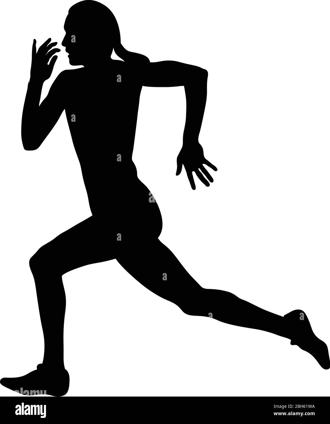 female runner sprinter run black silhouette Stock Vector Image & Art ...