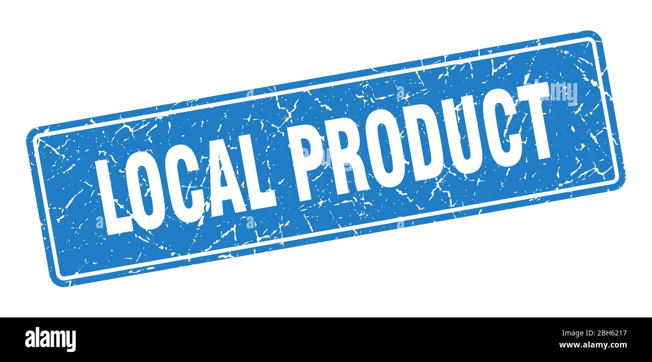 local product stamp. local product vintage blue label. Sign Stock ...